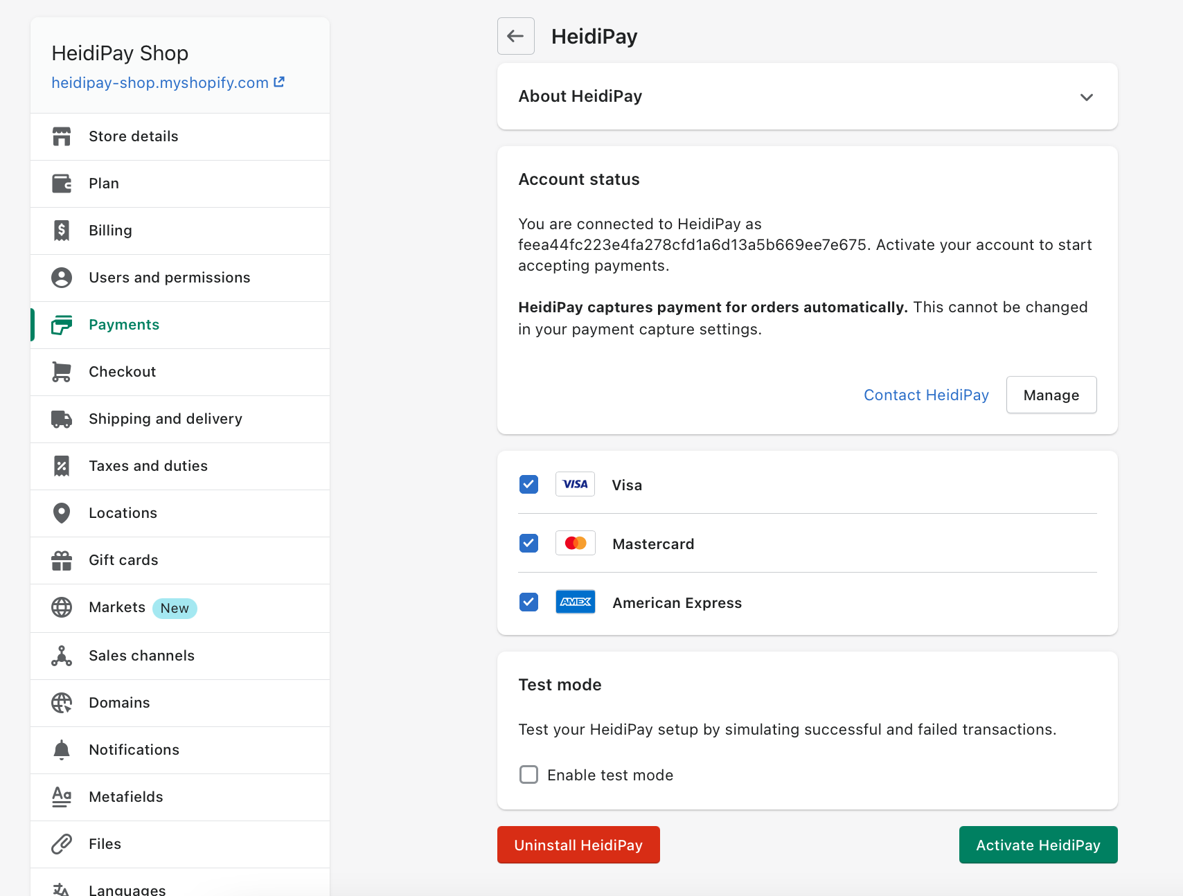 Install the HeidiPay module